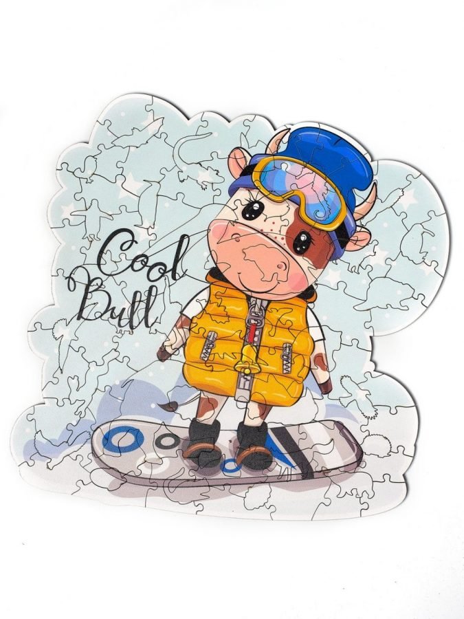 Bulius ant snieglentės - Medinės dėlionės NDDPZ-01 - DIMO